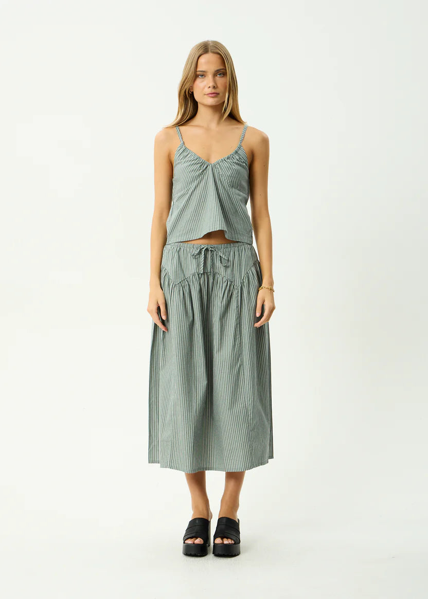 Pinned Midi Skirt - Sycamore Stripe – The Soho Movement